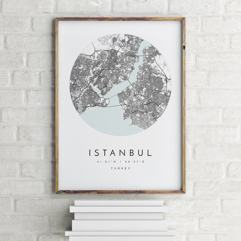 Istanbul Map, Istanbul, Turkey, City Map, Home Town Map, Istanbul Print ...