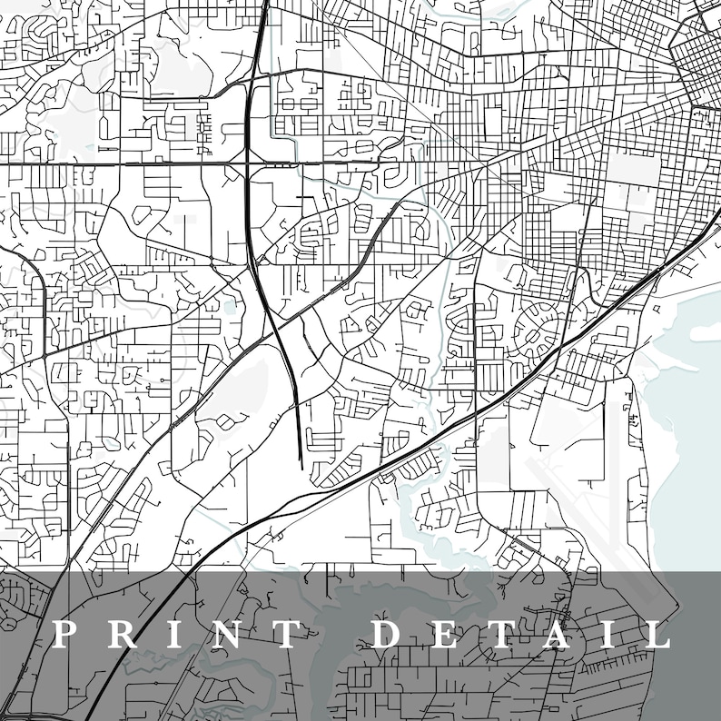 Mobile Map, Mobile, Alabama, City Map, Home Town Map, Mobile Print ...