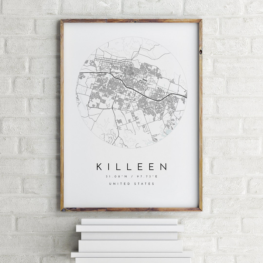 Killeen Map, Killeen, Texas, City Map, Home Town Map, Killeen Print ...