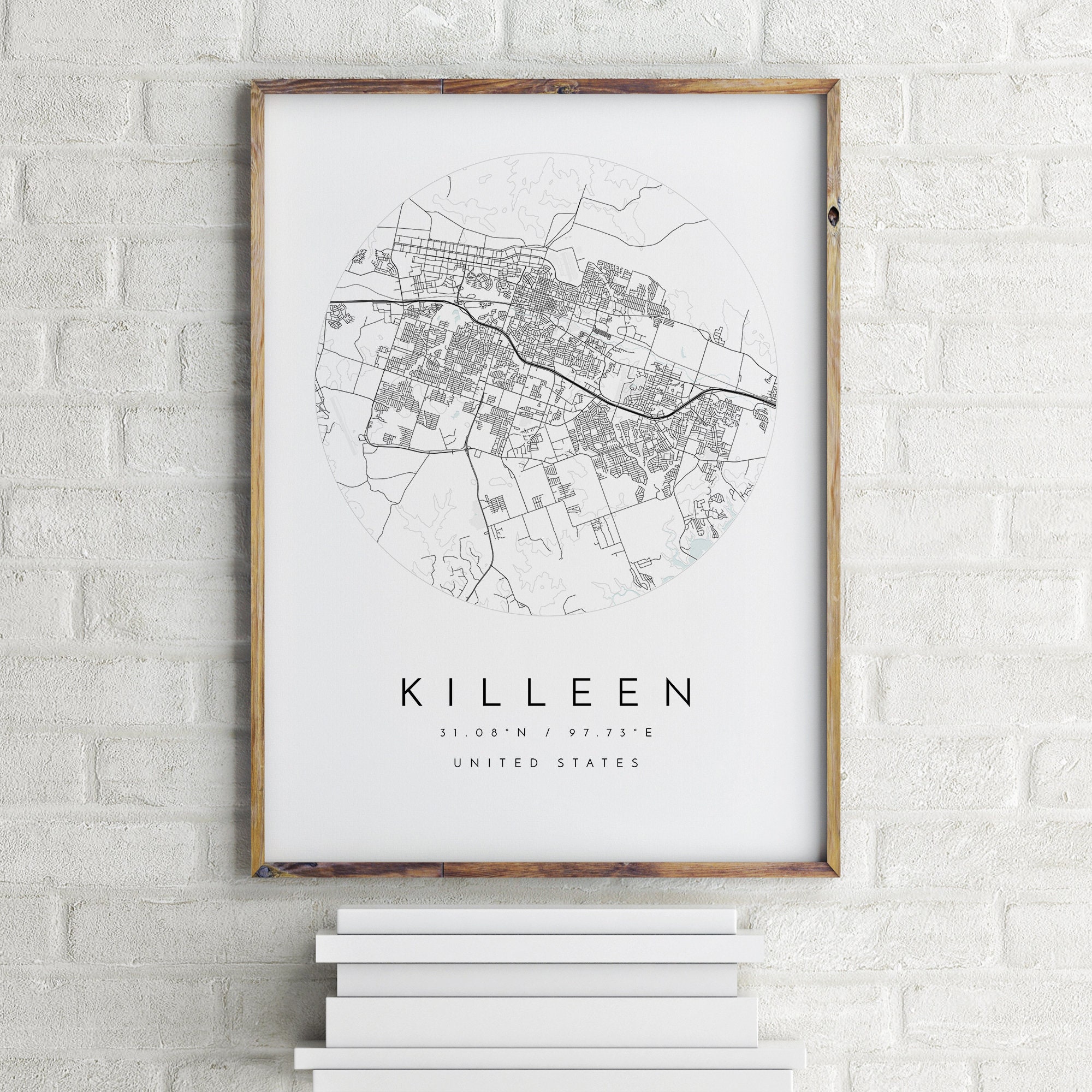 Killeen Map Killeen Texas City Map Home Town Map Killeen - Etsy