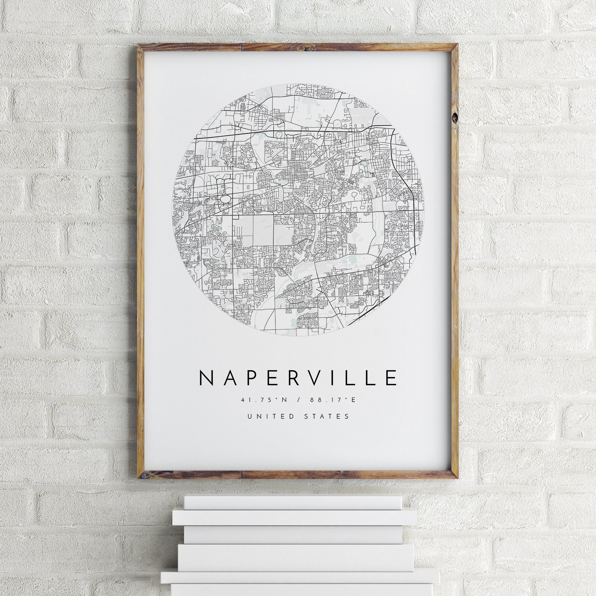 Naperville Map Naperville Illinois City Map Home Town Map - Etsy