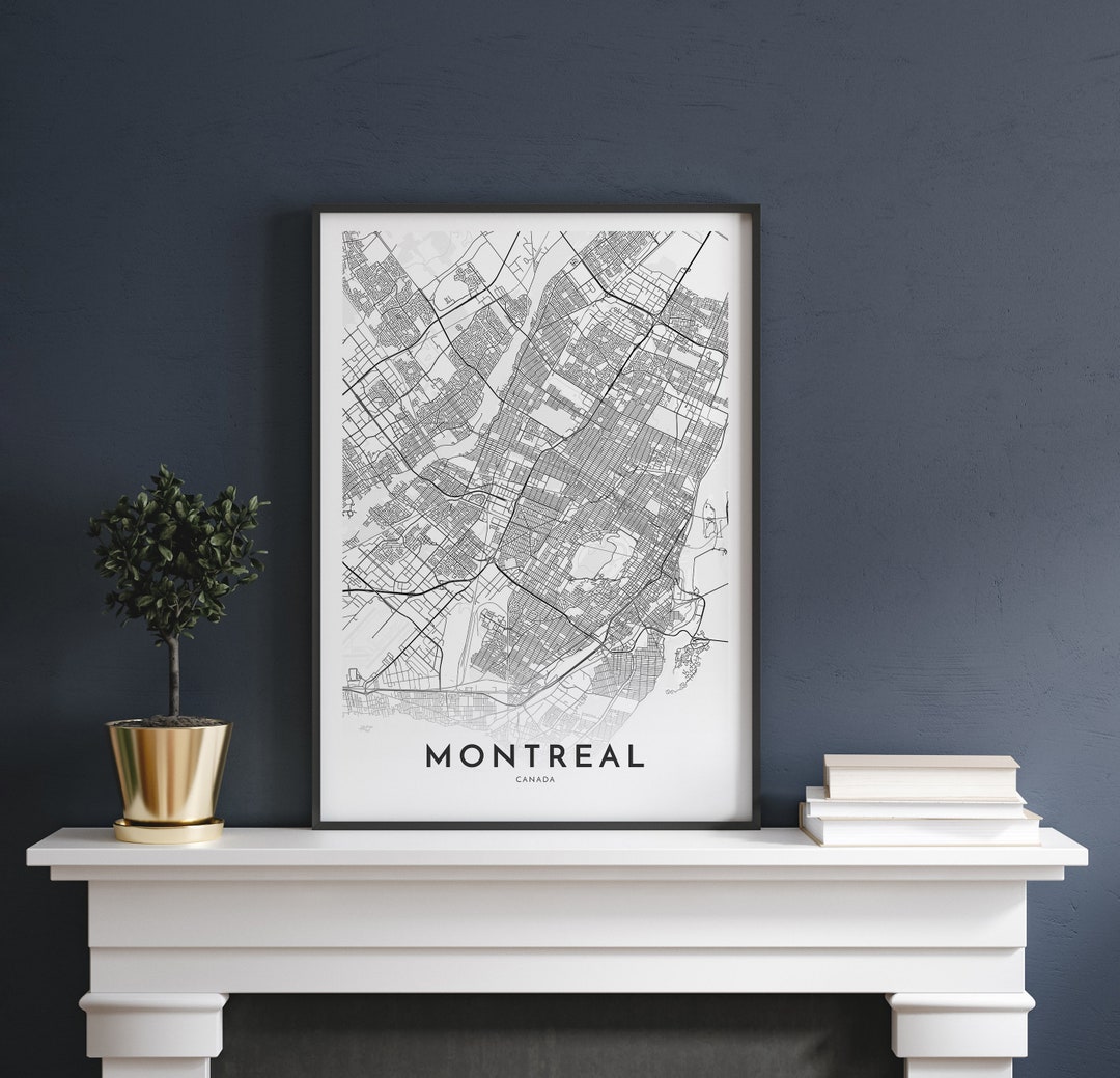 Montreal Map, Montreal, Canada, City Map Print, Map Poster, Map Print ...