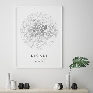 Kigali Map, Kigali, Rwanda, City Map, Home Town Map, Kigali Print, Wall ...