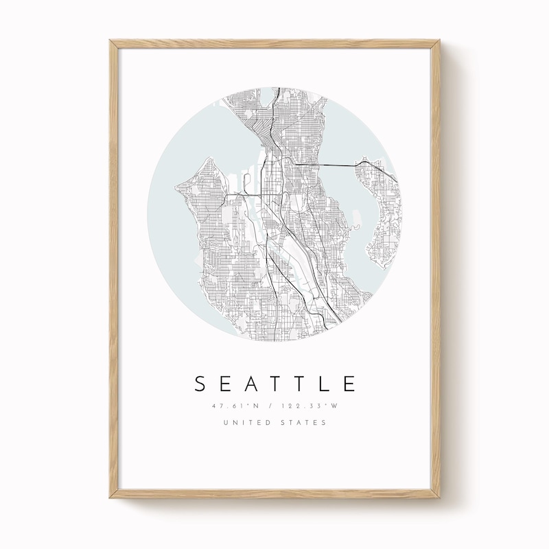 Seattle Poster - Etsy