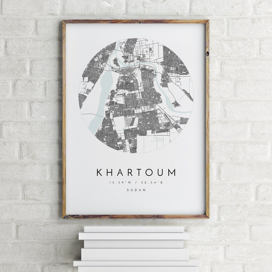 Khartoum Map, Khartoum, Sudan, City Map, Home Town Map, Khartoum Print ...