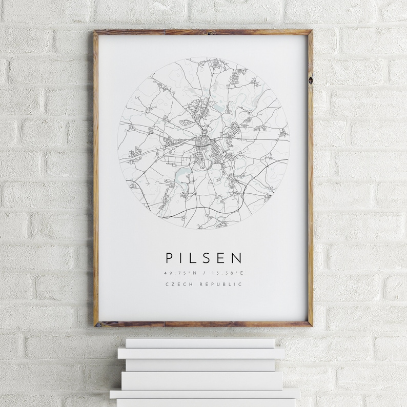 Pilsen Map Pilsen Czech Republic City Map Home Town Map - Etsy Ireland