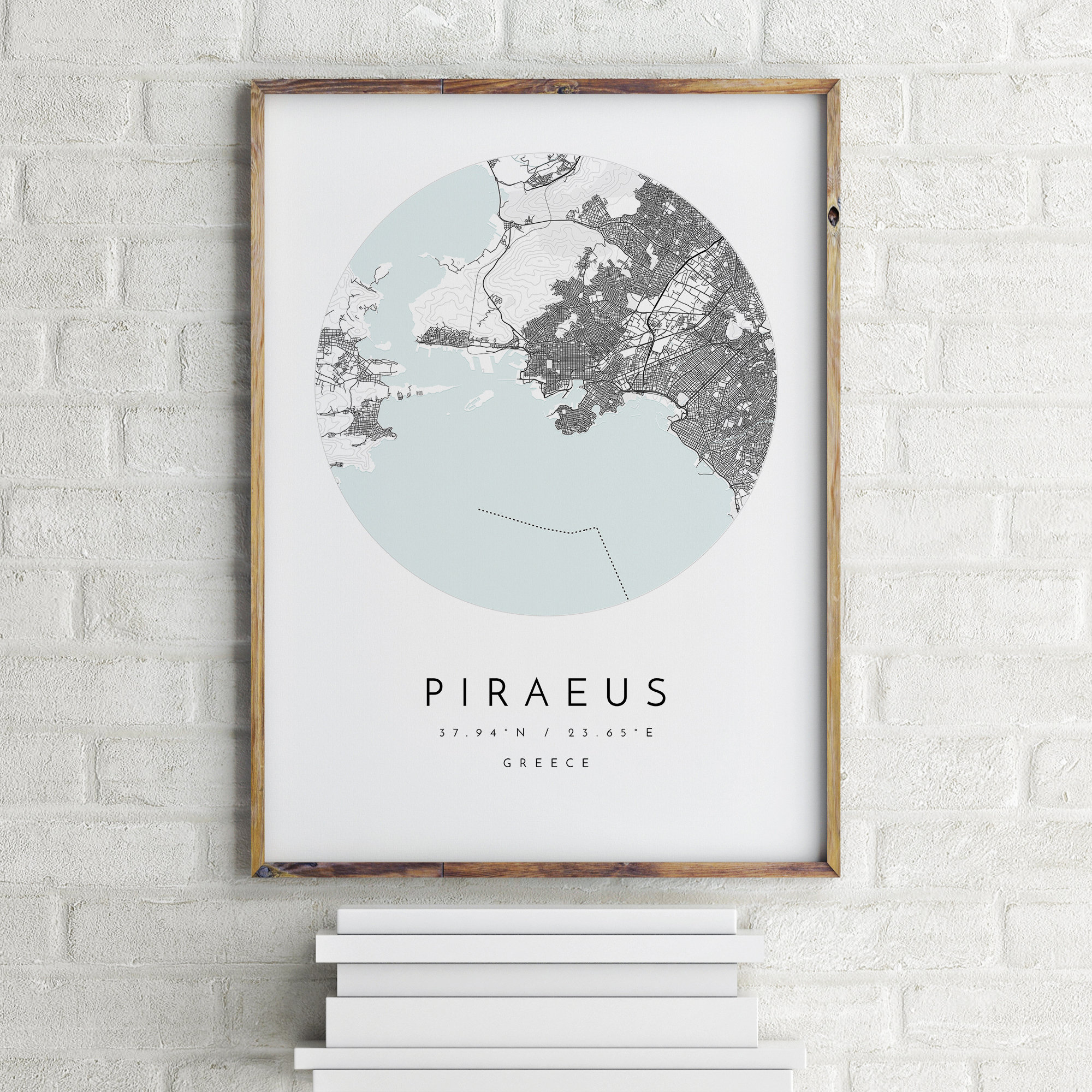 Piraeus Map Piraeus Greece City Map Home Town Map Piraeus | Etsy
