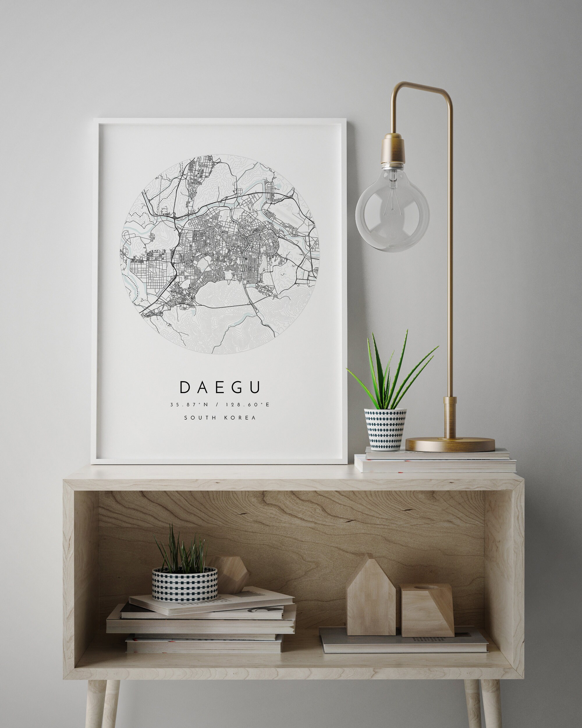 Daegu Map Daegu South Korea City Map Home Town Map Daegu | Etsy