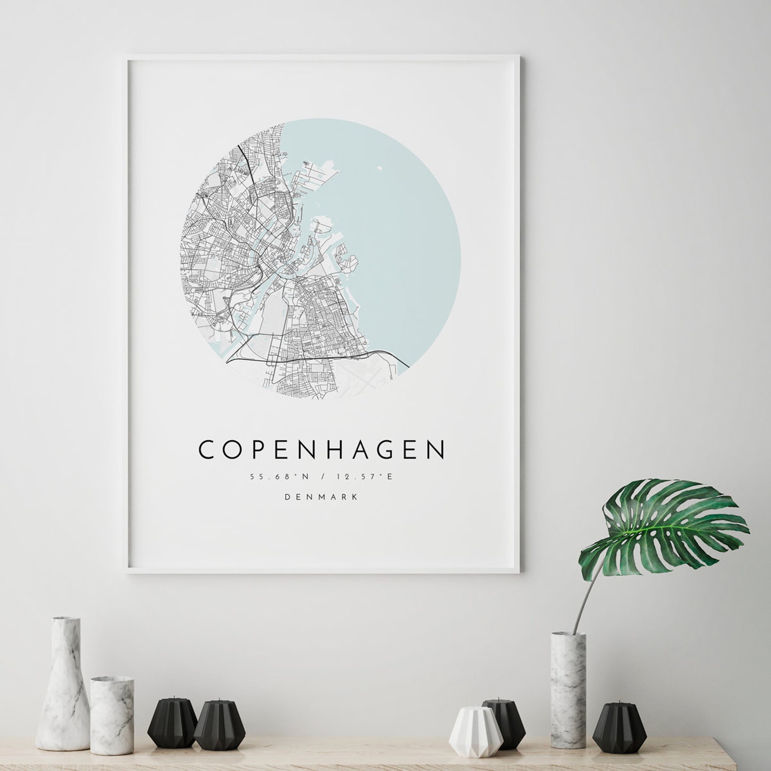 Copenhagen Map Map of Copenhagen Copenhagen Copenhagen - Etsy