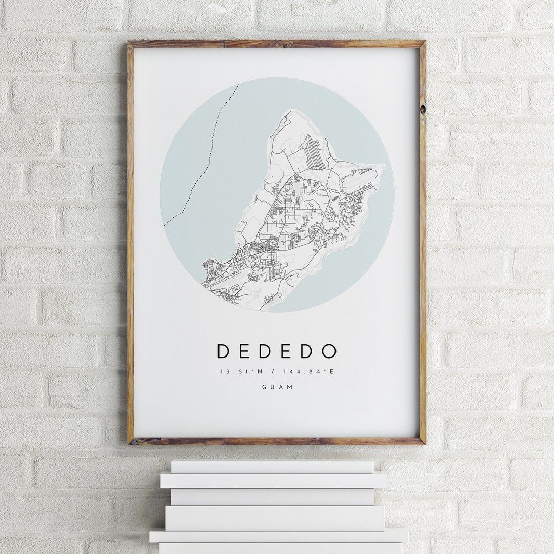 Dededo Map, Dededo, Guam, City Map, Home Town Map, Dededo Print, Wall ...