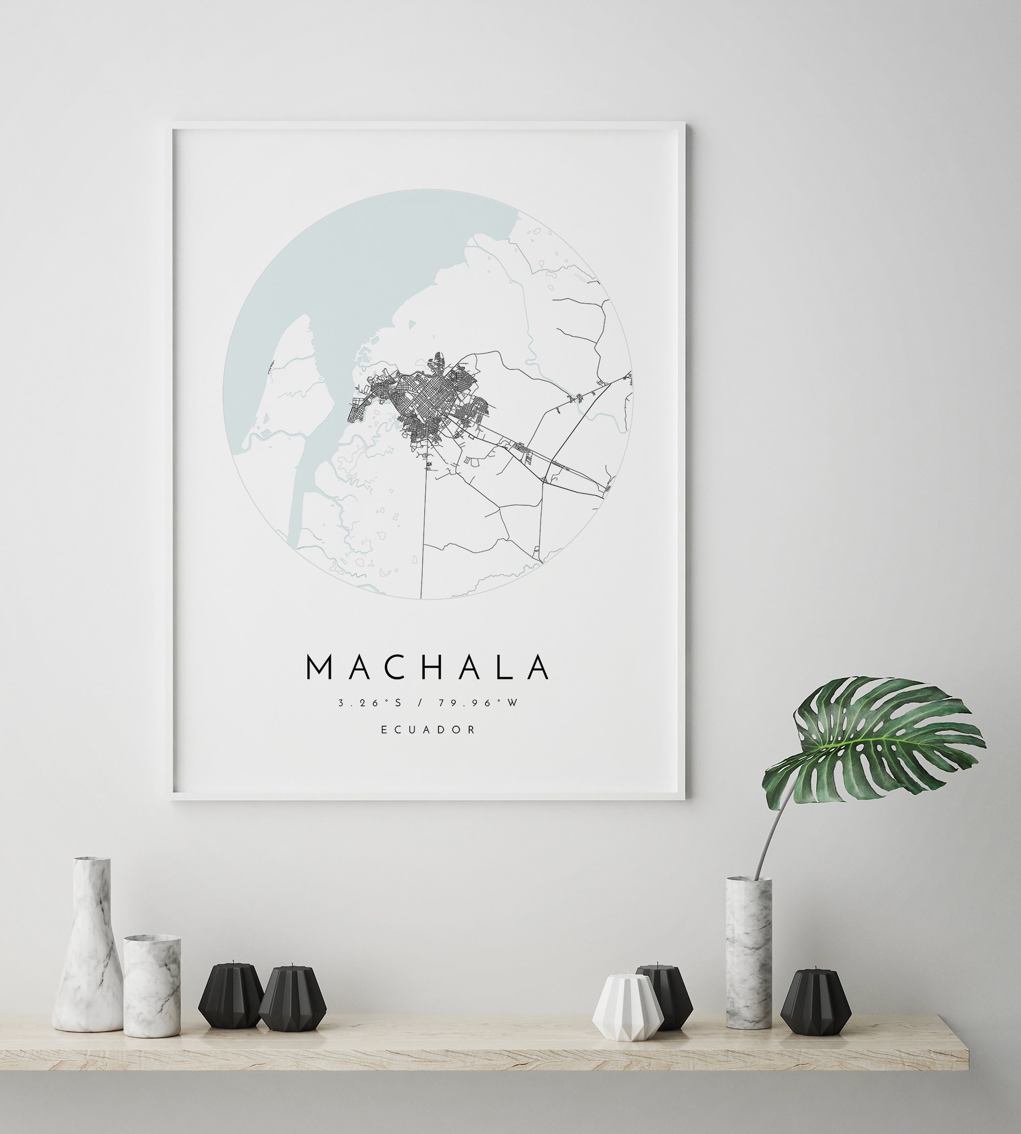Mapa de Machala Machala Ecuador Mapa de la ciudad Mapa de - Etsy España