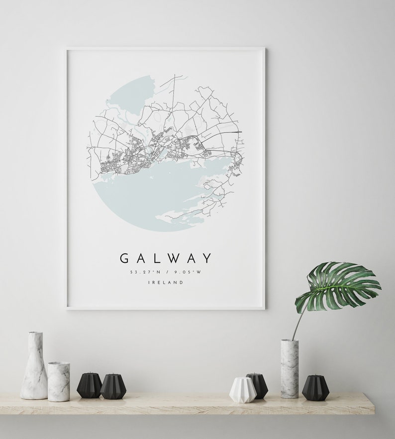 Galway City Map, Map Print, Map Art, City Map Print, Modern Map Art ...