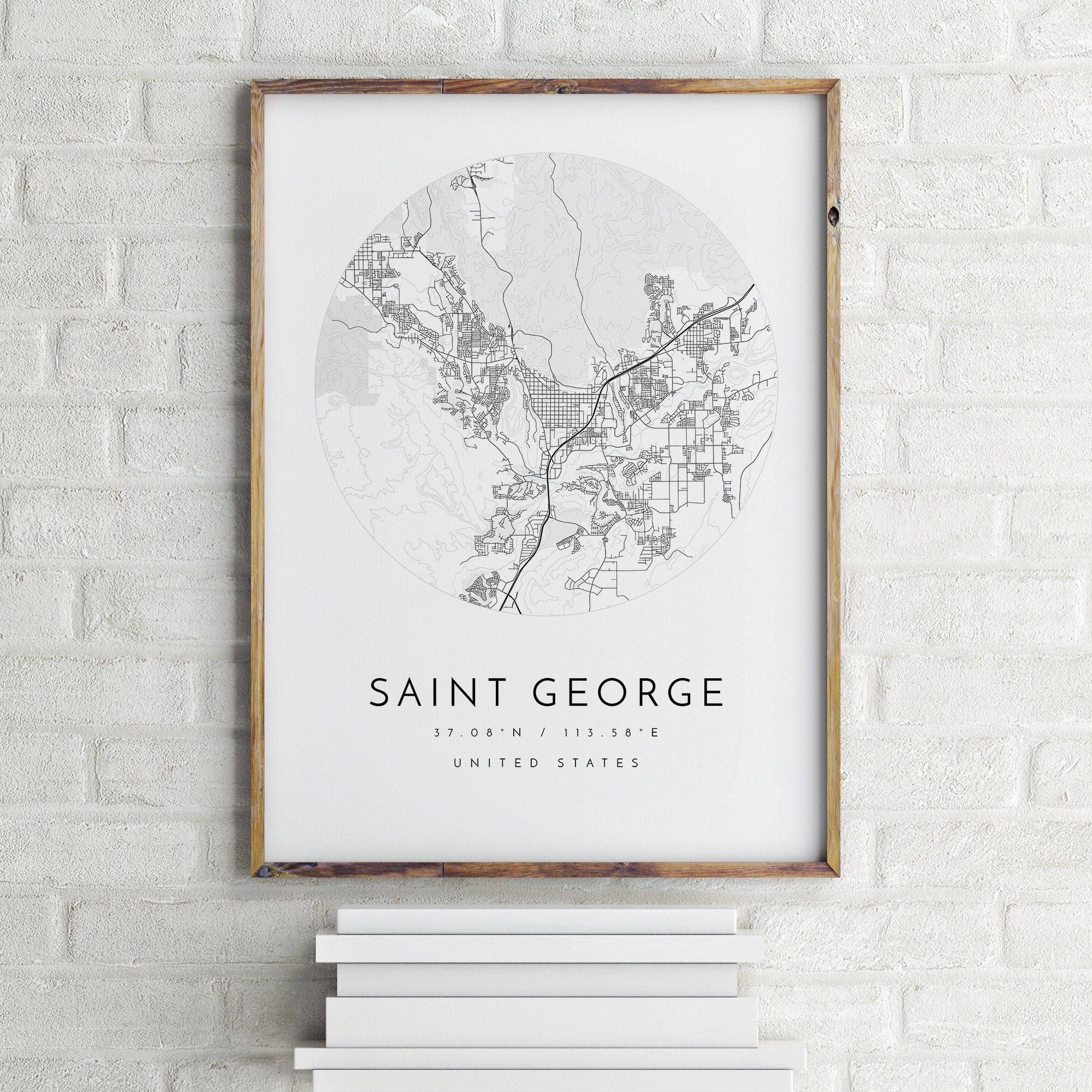 Saint George Map Saint George Utah City Map Home Town Map - Etsy