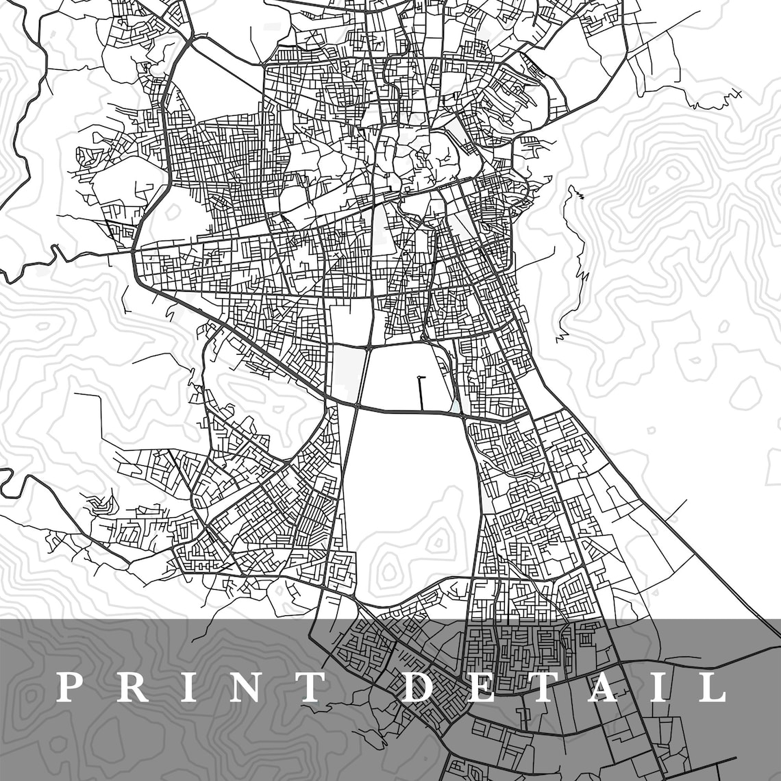 Sanaa Map Sanaa Yemen City Map Home Town Map Sanaa Print | Etsy