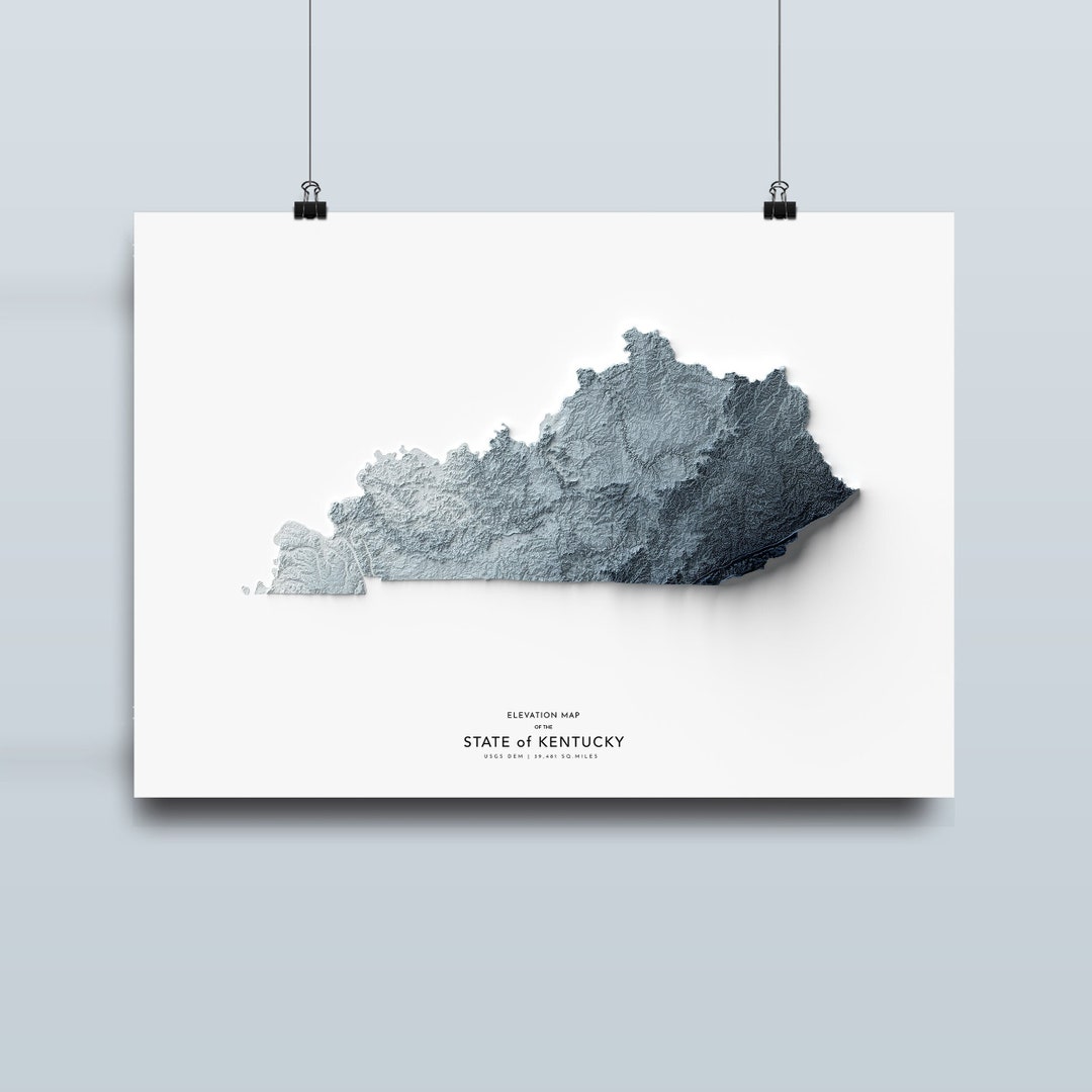 Kentucky Map, Kentucky State Map Print, Map Artwork, Kentucky Landscape ...