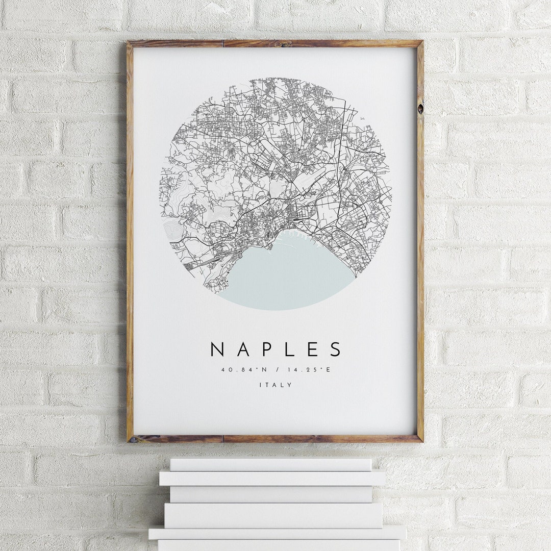 Naples Map, Italy, City Map, City Map Art, Naples Poster, Naples Map ...