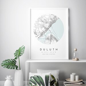 Duluth Map, Duluth, Minnesota, City Map, Home Town Map, Duluth Print ...