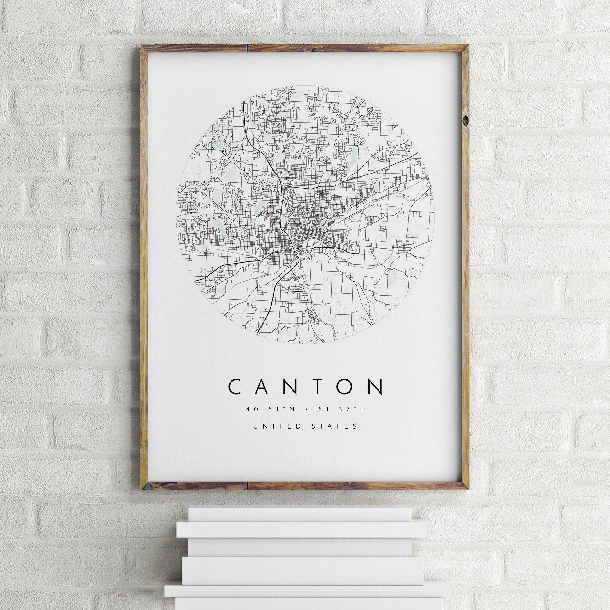 Canton Map Canton Ohio City Map Home Town Map Canton | Etsy
