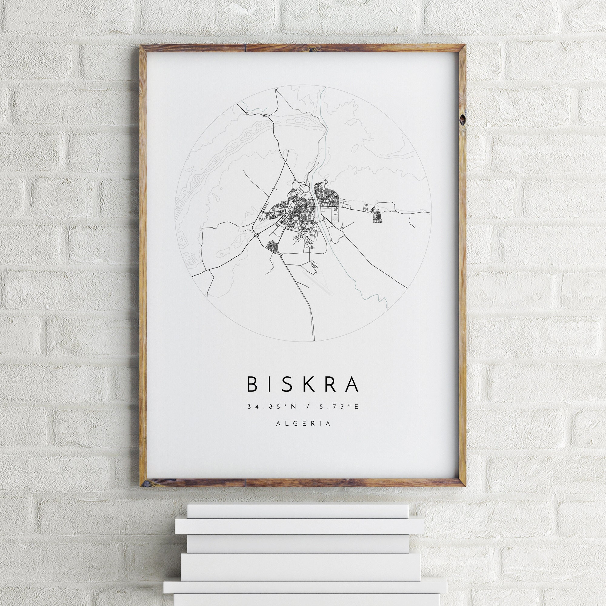 Biskra Map Biskra Algeria City Map Home Town Map Biskra - Etsy