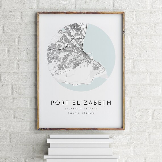Port Elizabeth Map Port Elizabeth South Africa City Map | Etsy