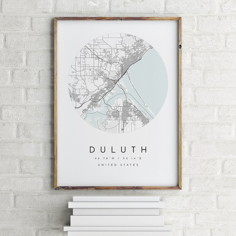 Duluth Map Duluth Minnesota City Map Home Town Map Duluth | Etsy