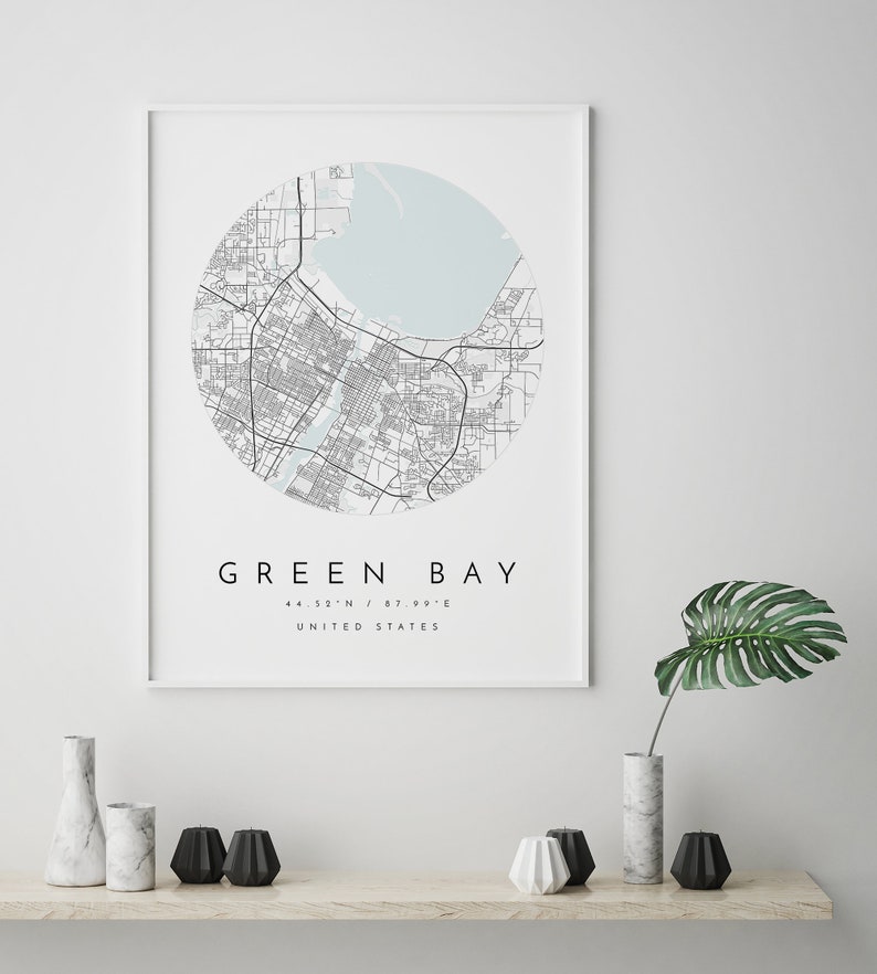 Green Bay Map, Green Bay, Wisconsin, City Map, Home Town Map, Green Bay ...