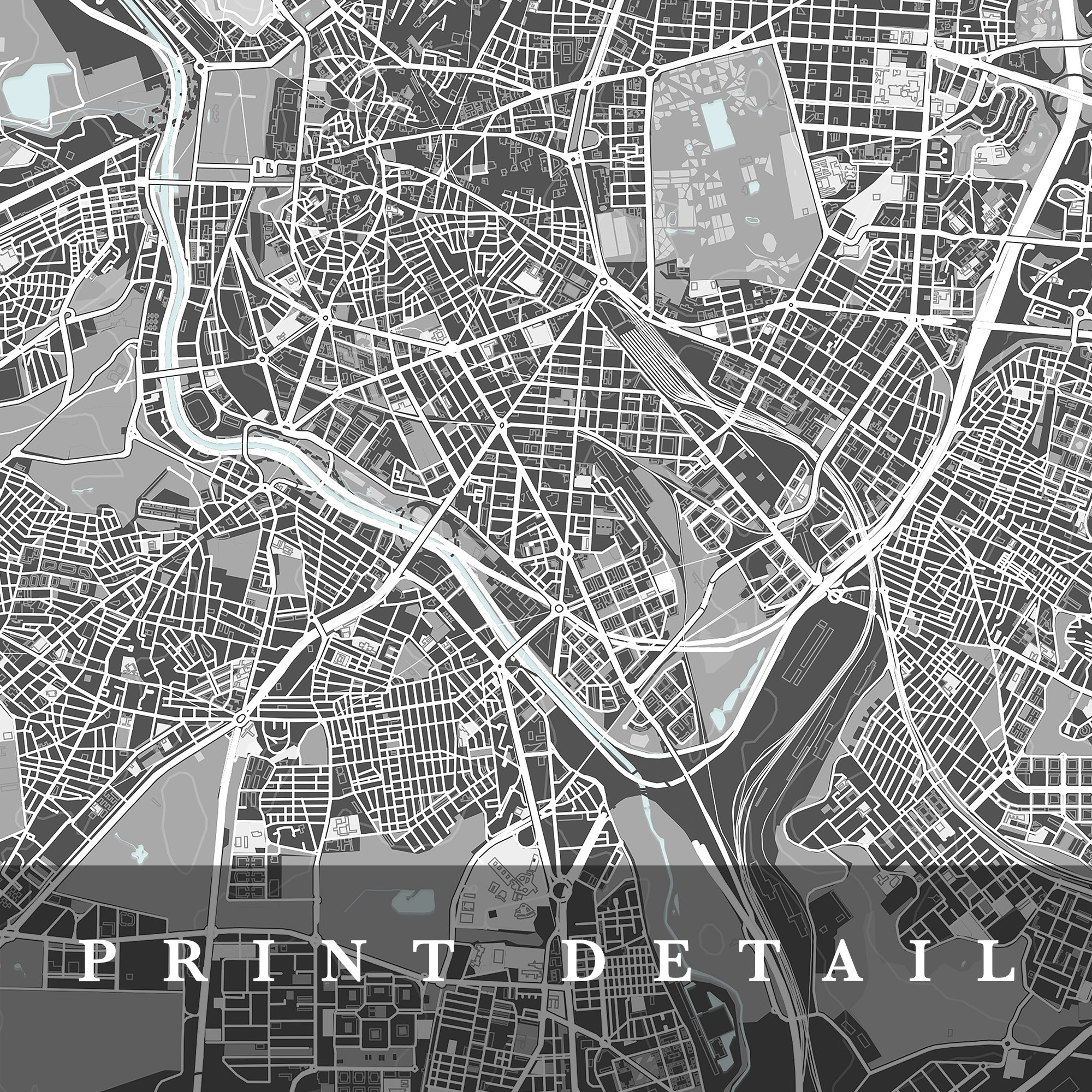 City Map Madrid Map Minimalist Map Madrid Print Madrid - Etsy UK