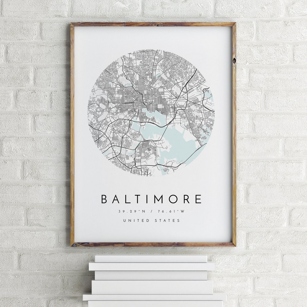 Baltimore Map, Minimalist Map, Baltimore Print, Baltimore Poster ...