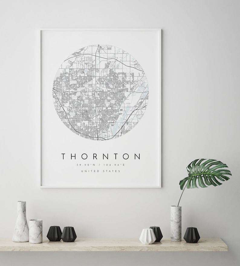 Thornton Map Thornton Colorado City Map Home Town Map | Etsy