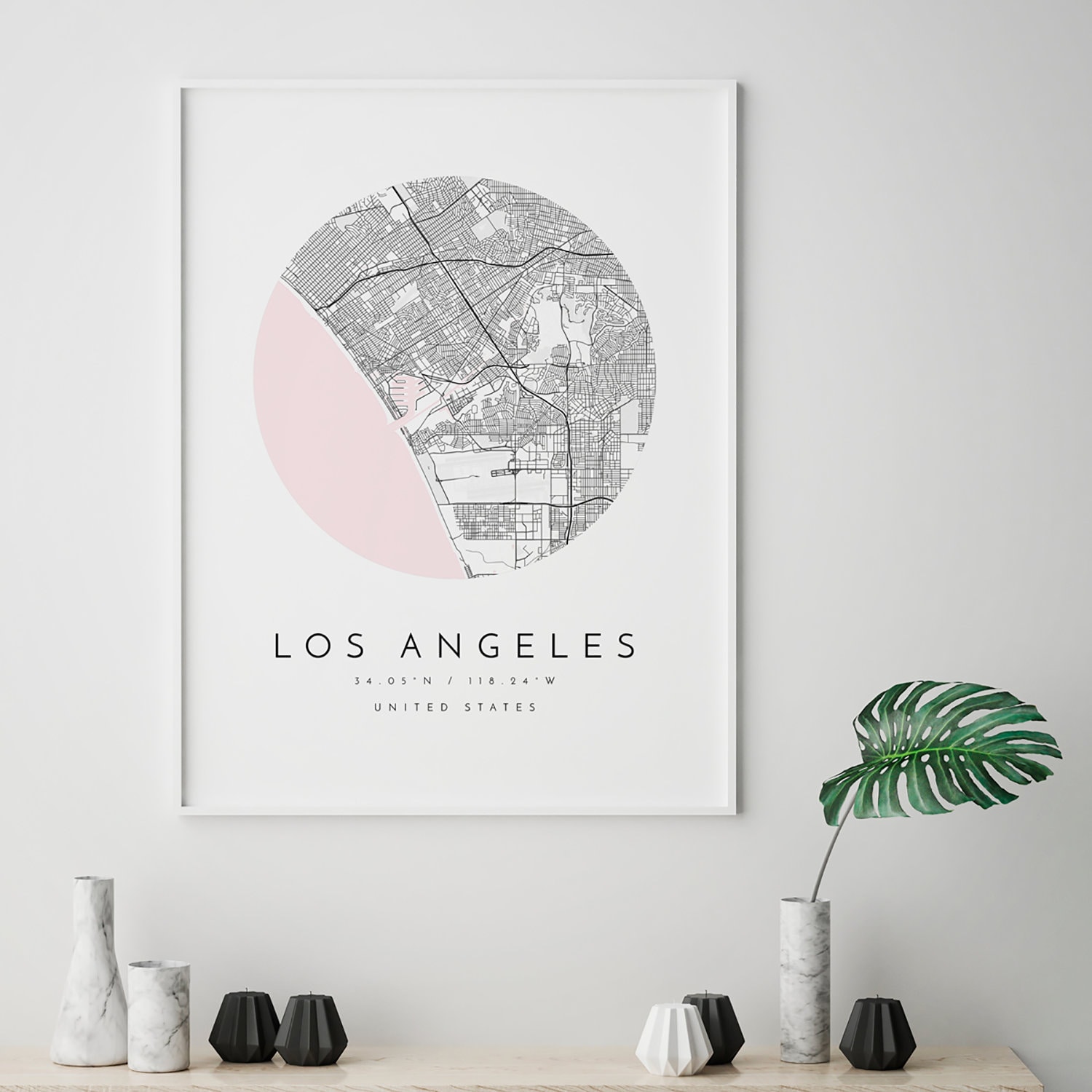Los Angeles Map, Minimalist Map, Los Angeles Print, Los Angeles Poster ...
