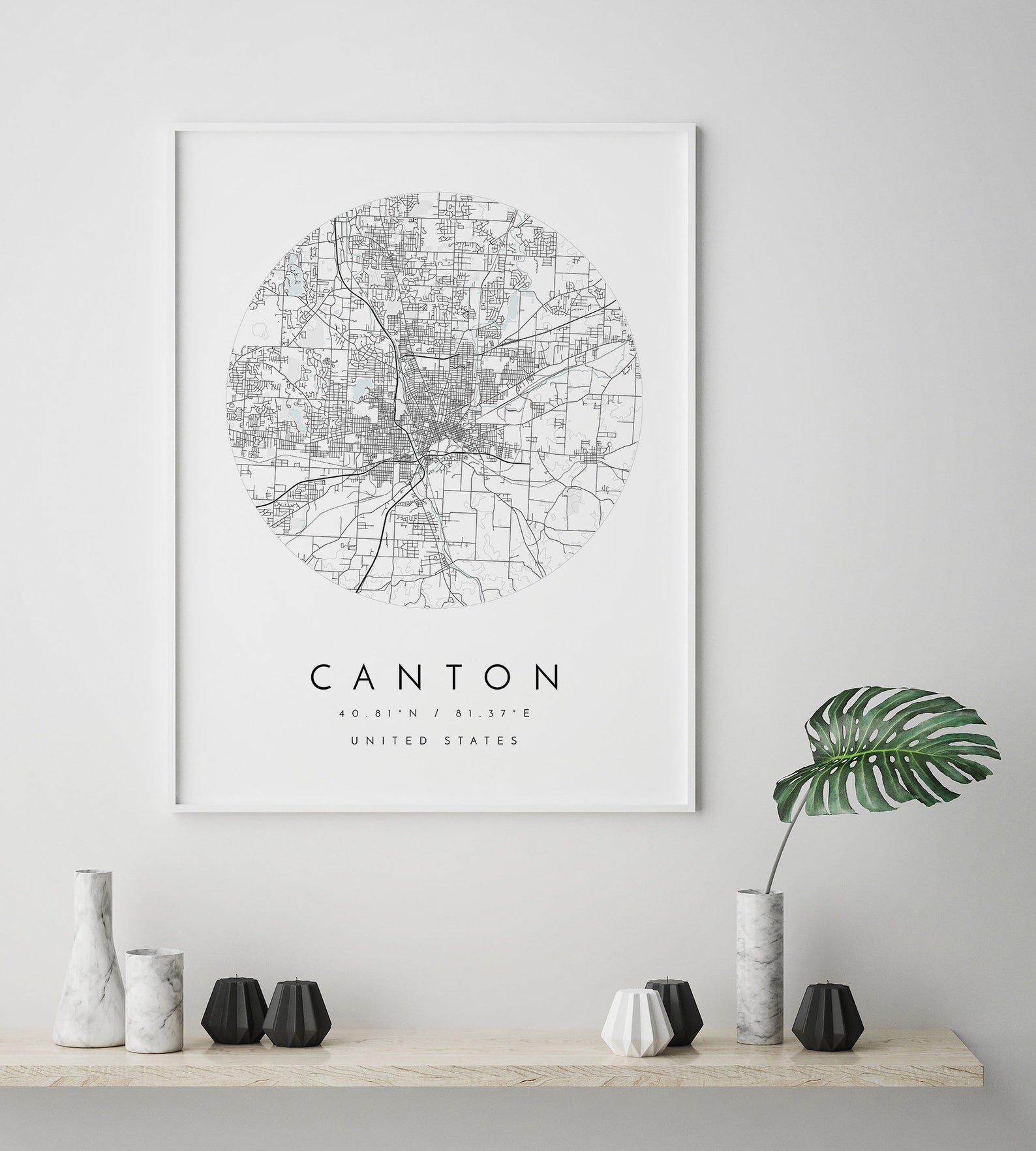 Canton Map Canton Ohio City Map Home Town Map Canton | Etsy