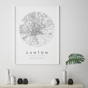 Canton Map, Canton, Ohio, City Map, Home Town Map, Canton Print, Wall ...
