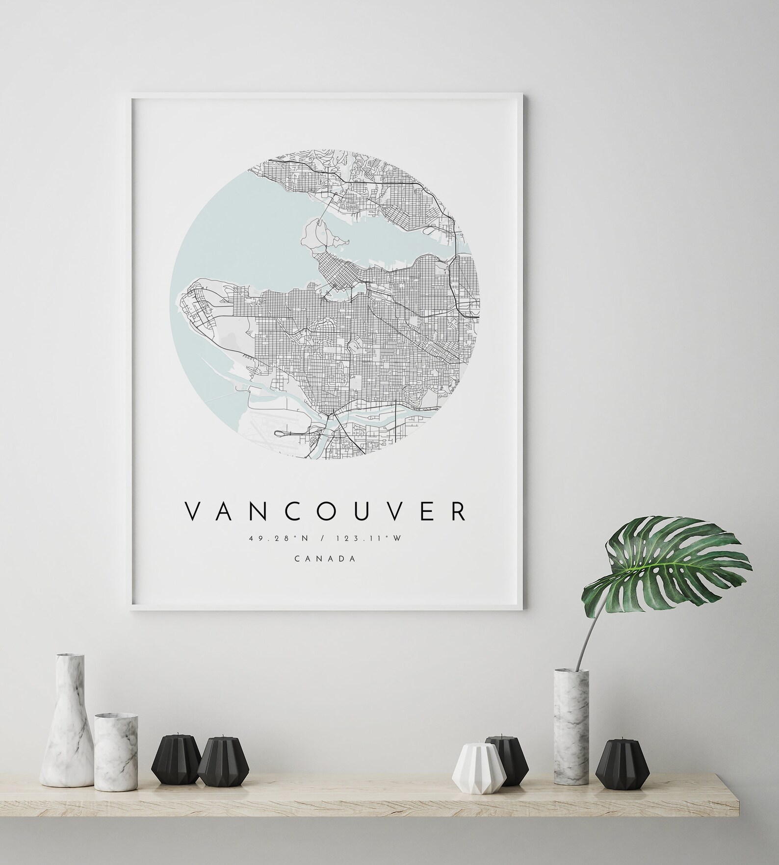 Mapa de Vancouver Mapa minimalista Impresión de Vancouver | Etsy