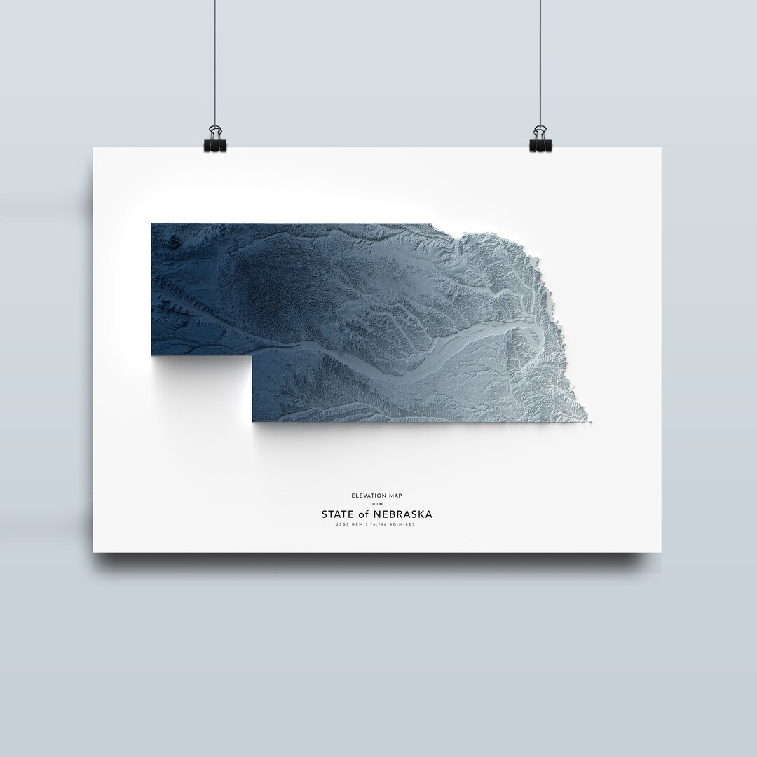 Nebraska Map, Nebraska State Map Print, Map Artwork, Nebraska Landscape ...