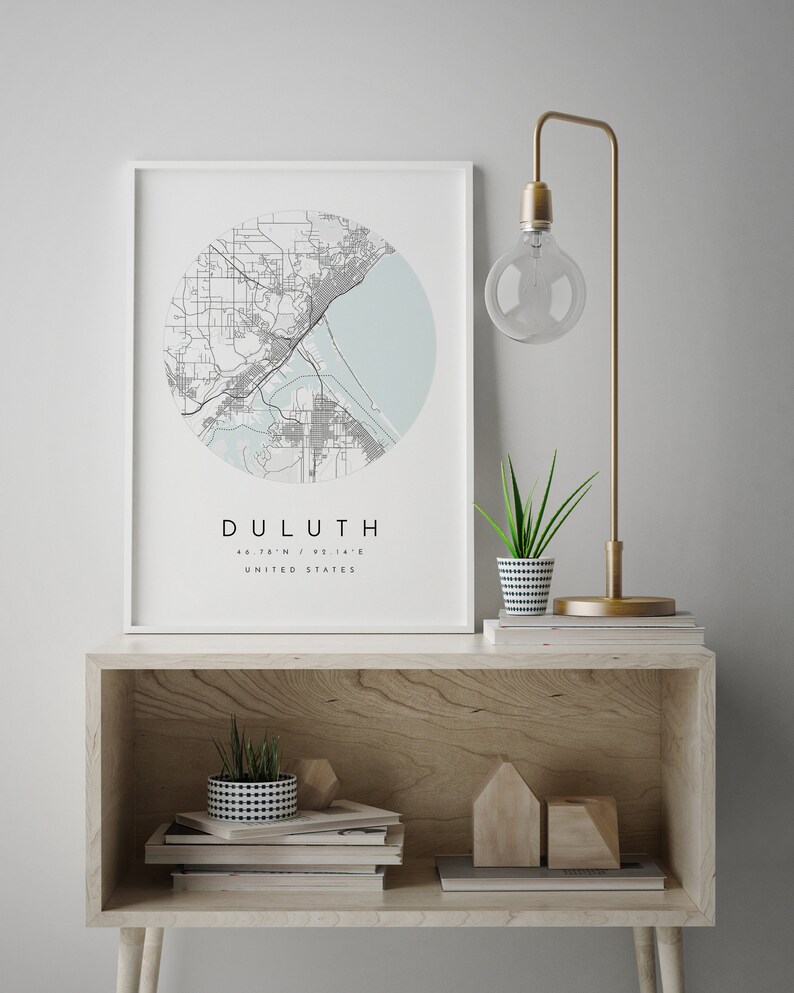 Duluth Map Duluth Minnesota City Map Home Town Map Duluth | Etsy