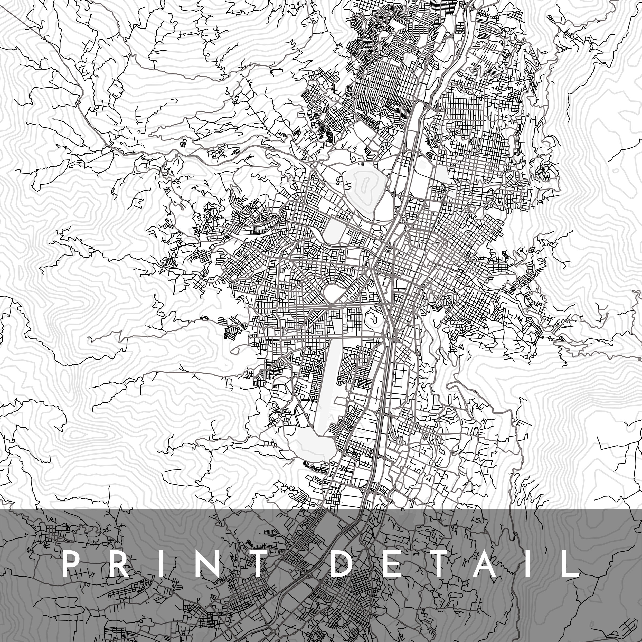 Medellin Map Medellin Colombia City Map Print Map Poster - Etsy