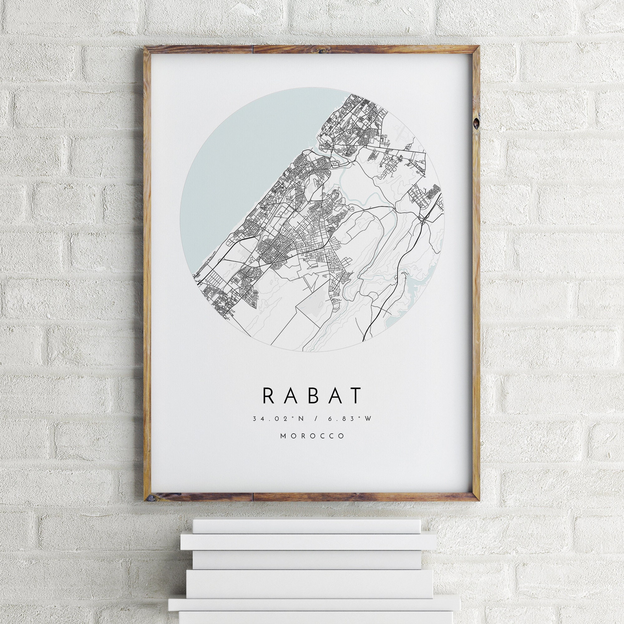 Rabat Map Rabat Morocco City Map Home Town Map Rabat - Etsy UK