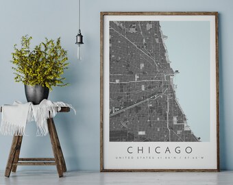 Chicago Map Print | Etsy
