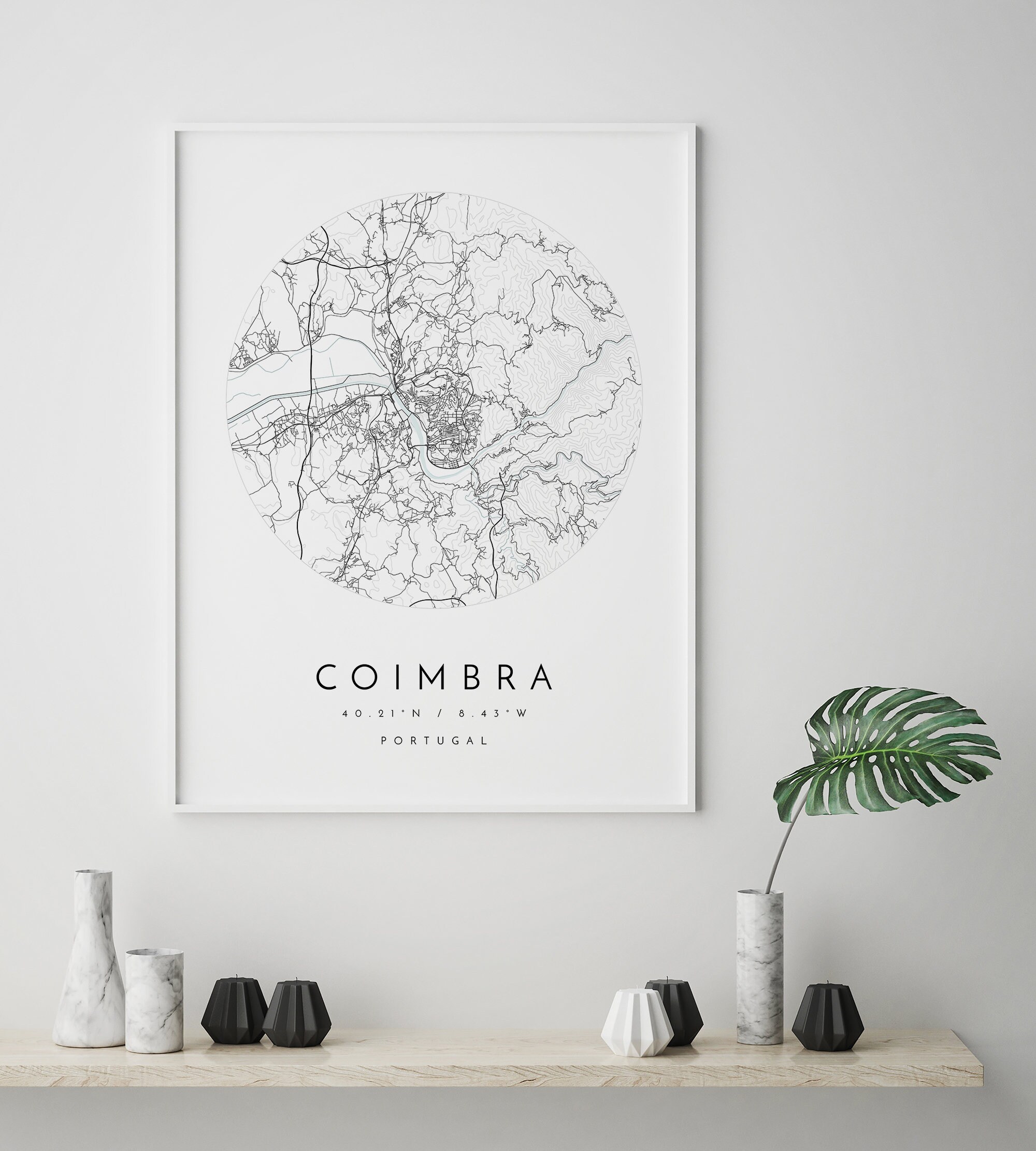 Coimbra Map Coimbra Portugal City Map Home Town Map | Etsy