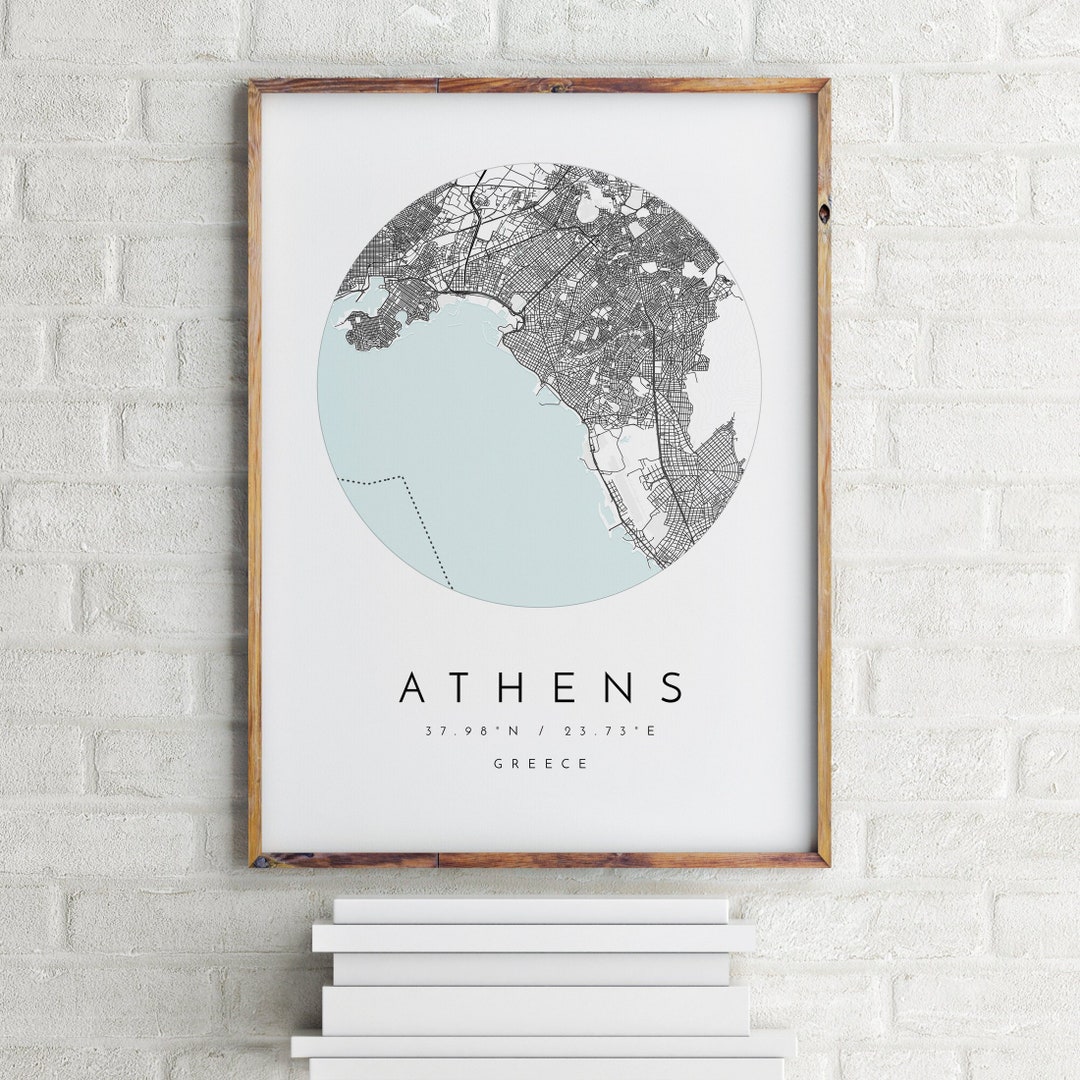 Athens Map, Minimalist Map, Athens Print, Athens Greece Poster, Athens ...