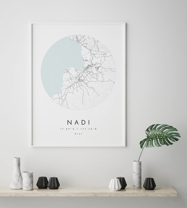 Nadi Map Nadi Fiji City Map Home Town Map Nadi Print - Etsy UK