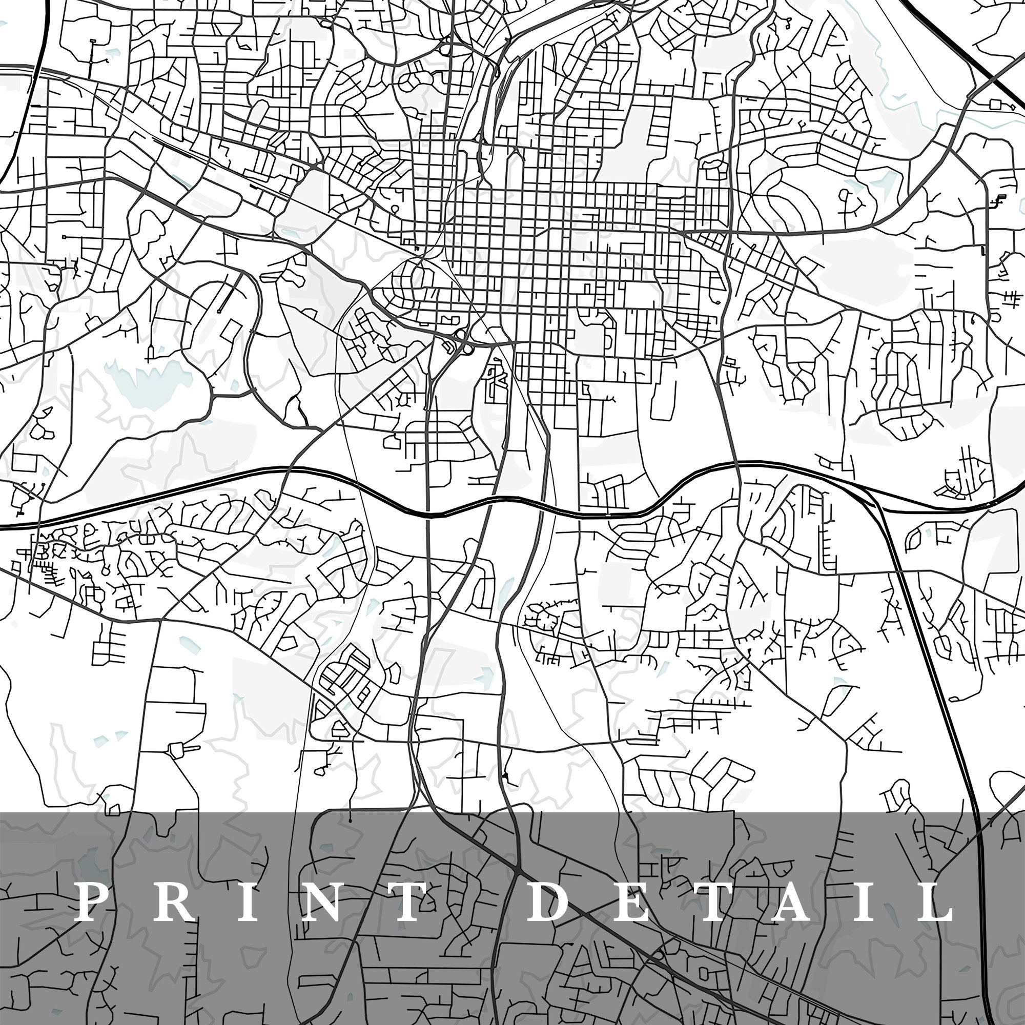 Raleigh City Map Map of Raleigh Home Town Map City Map - Etsy