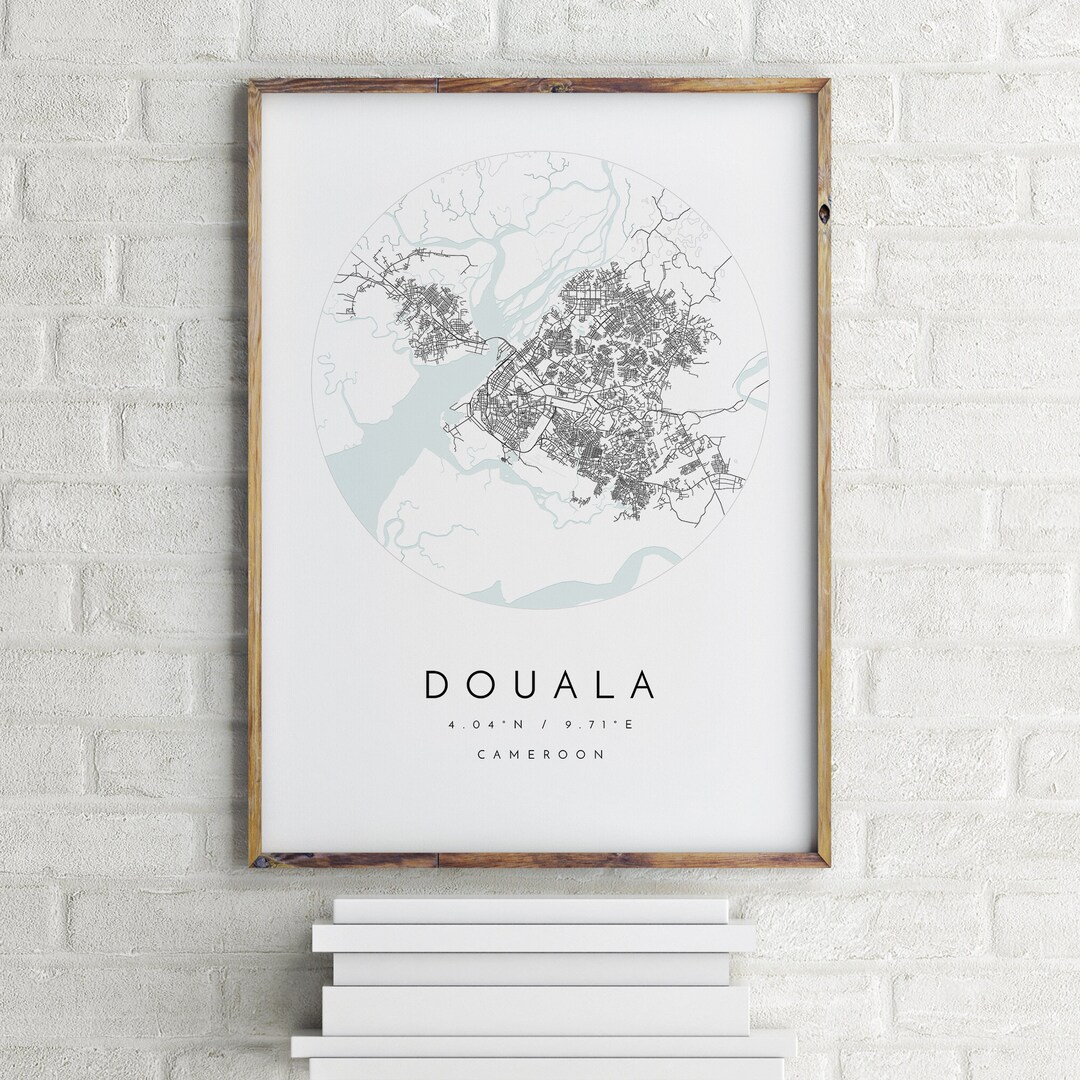 Douala Map, Douala, Cameroon, City Map, Home Town Map, Douala Print ...