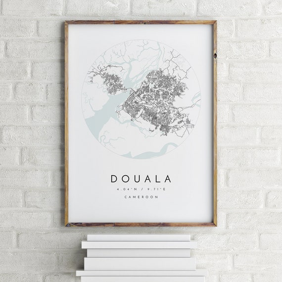 Douala Map Douala Cameroon City Map Home Town Map Douala - Etsy UK