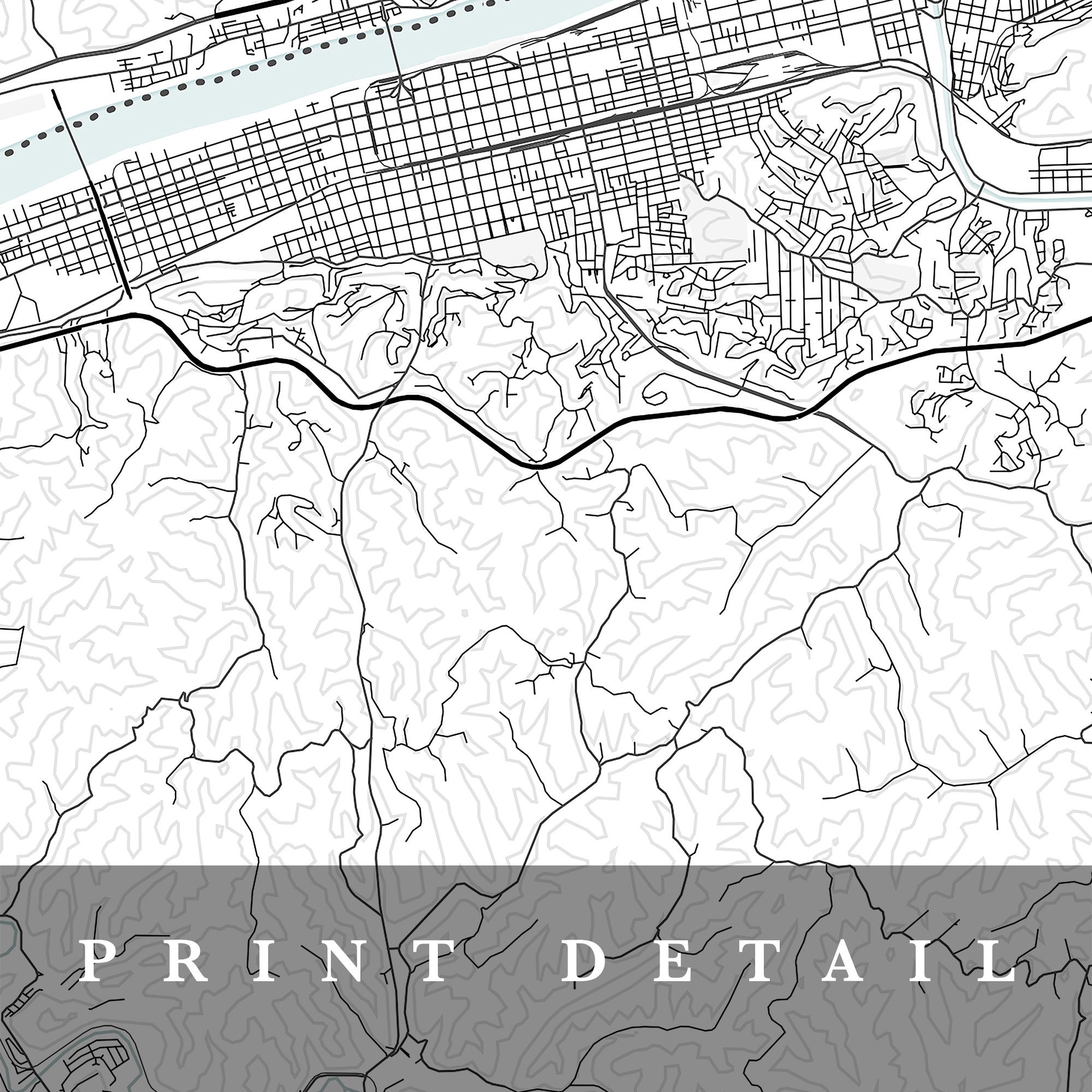 Huntington Map Huntington West Virginia City Map Home Town | Etsy