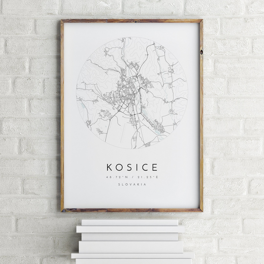 Kosice Map, Kosice, Slovakia, City Map, Home Town Map, Kosice Print ...