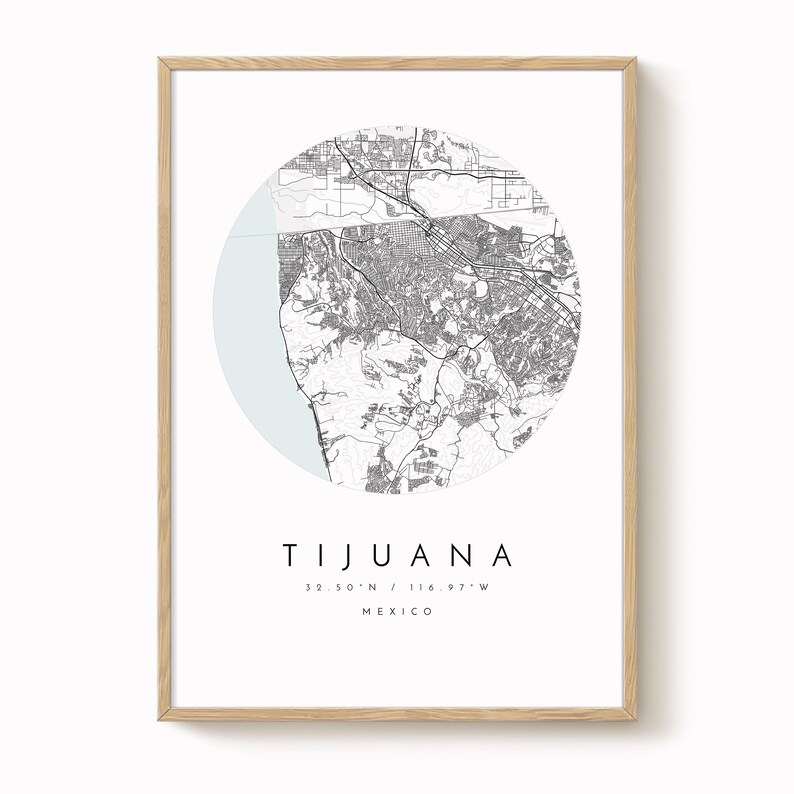 Tijuana Map, Minimalist Map, Tijuana, Tijuana Print, Tijuana Poster ...