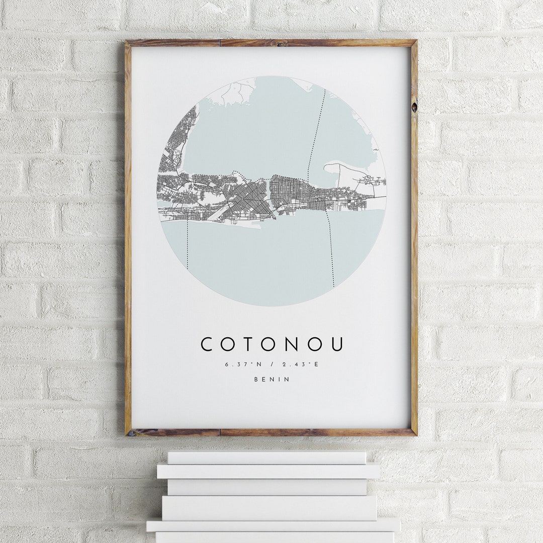 Cotonou Map Cotonou Benin City Map Home Town Map Cotonou - Etsy UK