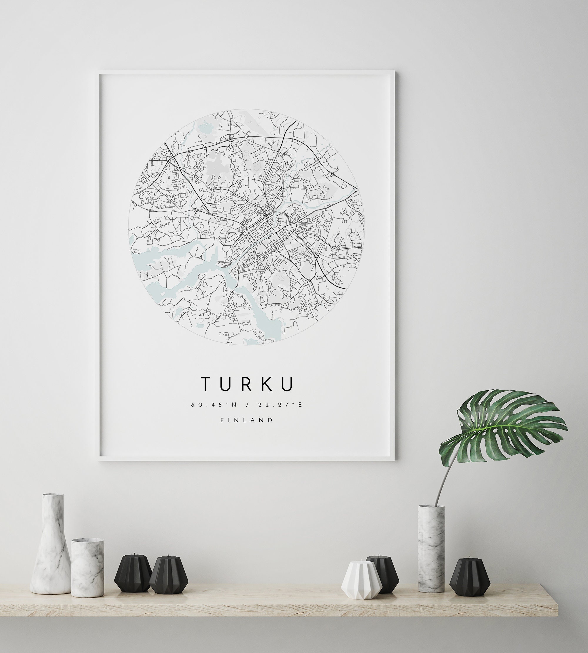 Mapa de Turku Turku Finlandia Mapa de la ciudad Mapa de la - Etsy México