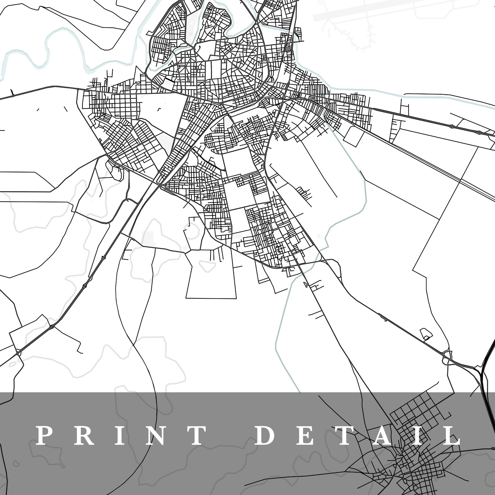 Larissa Map Larissa Greece City Map Home Town Map Larissa - Etsy